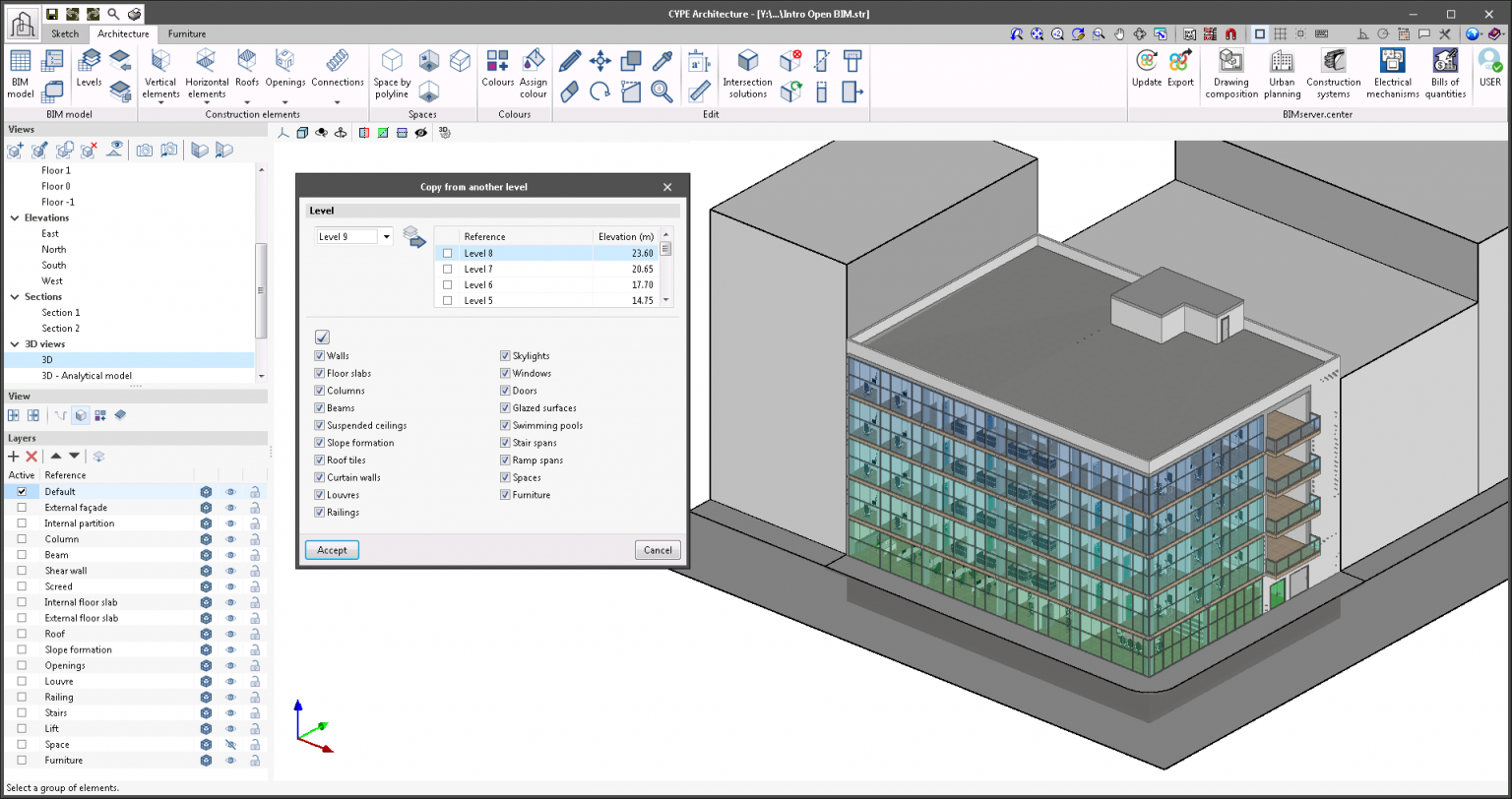 Copying from another level to multiple levels - CYPE