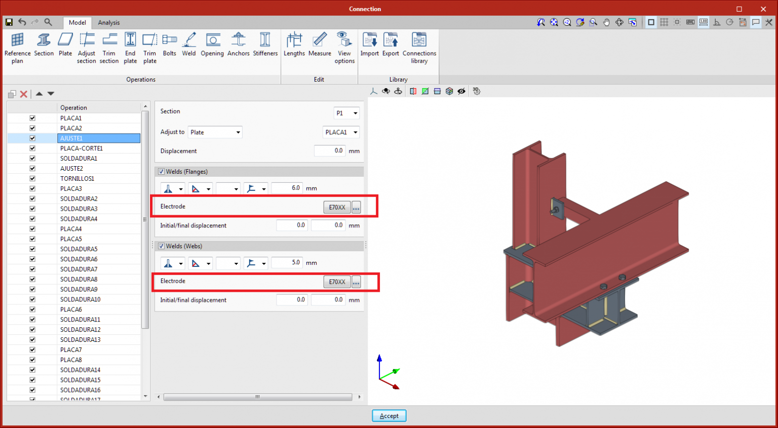 Analysis with code AISC 360-16 (LRFD) - CYPE