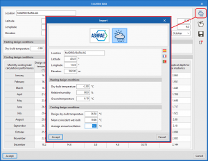 Generation of climate data based on design conditions - CYPE