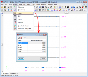CYPE 3D. Bars defined as "Beam" type structural elements
