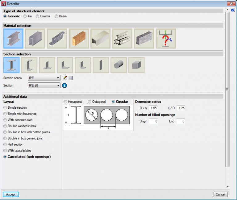 CYPE 3D. Bars defined as "Generic" type structural elements