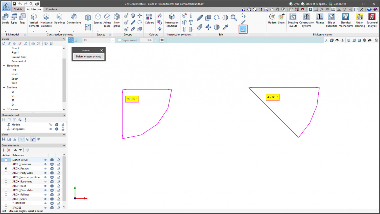 Measure angles - CYPE