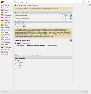 Implémentation de normes. ASCE/SEI 7-16 (USA) - CYPE