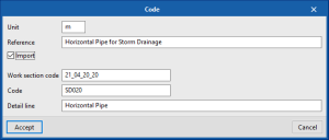 Reference of the quantity detail lines - CYPE