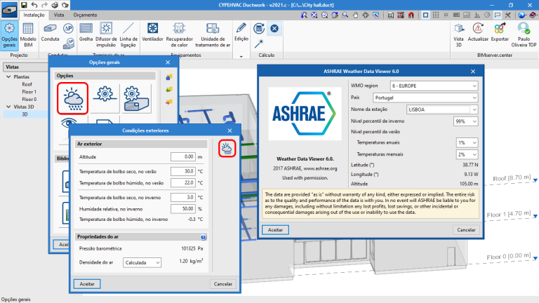 Incorporação da base de dados climáticos ASHRAE - CYPE