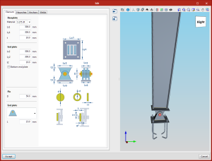 Connection adaptations of reinforced variable depth sections - CYPE