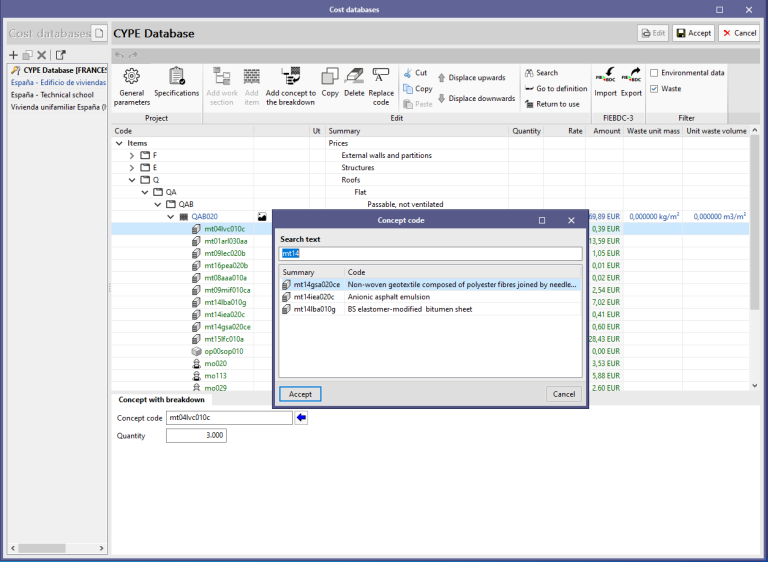 Code entry tool - CYPE