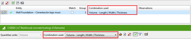 Aids to identify user combinations in quantity extractions - CYPE