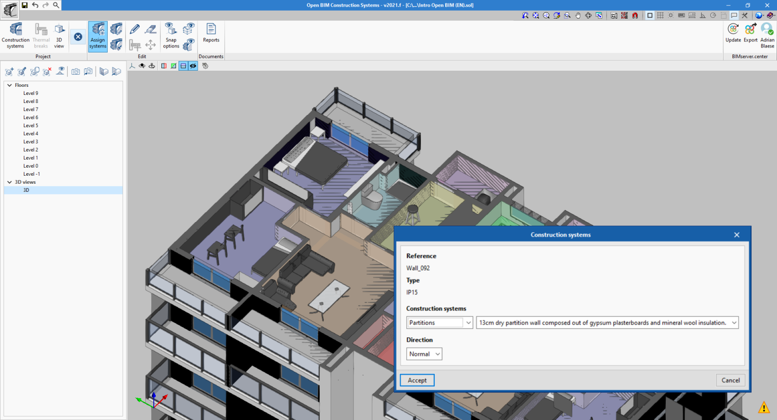 "Edit" and "Delete" options for construction systems - CYPE