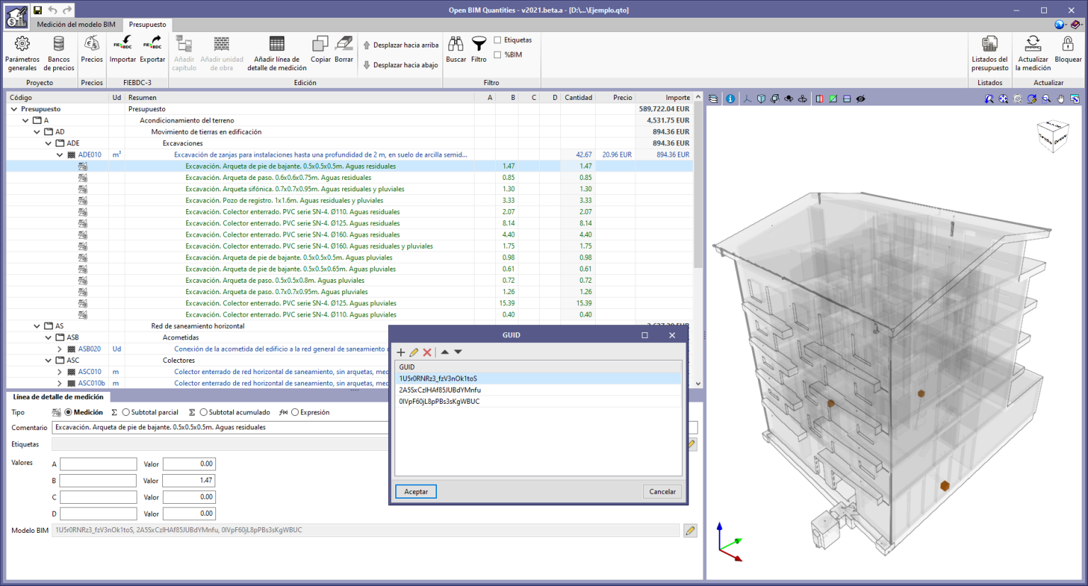 Relación con los componentes del modelo BIM - CYPE