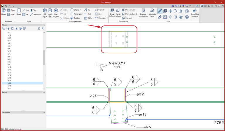 Drawing hidden lines - CYPE