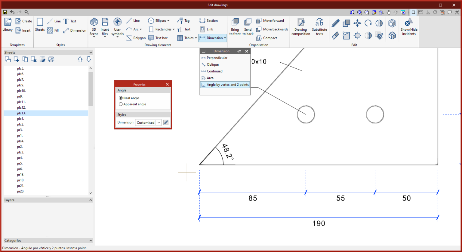 Angle dimensioning - CYPE