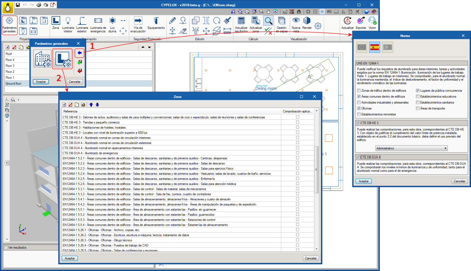 Import standard lighting requirements - CYPE