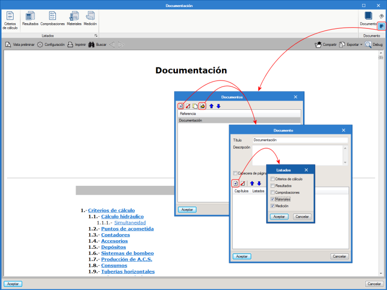 Configuración de documentos - CYPE
