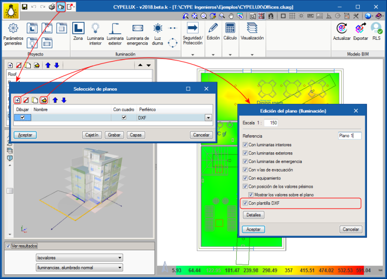 Plantillas DXF en los planos - CYPE