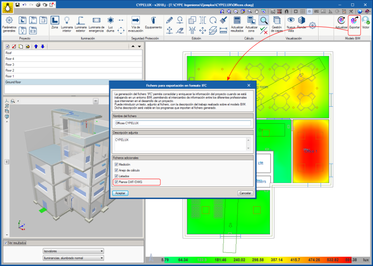 Exportación de datos a BIMserver.center - CYPE