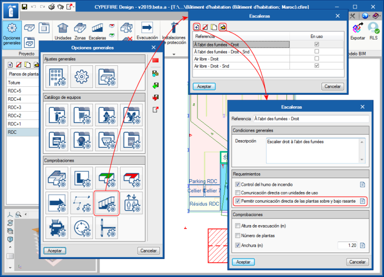 Stair communication below/above ground level - CYPE