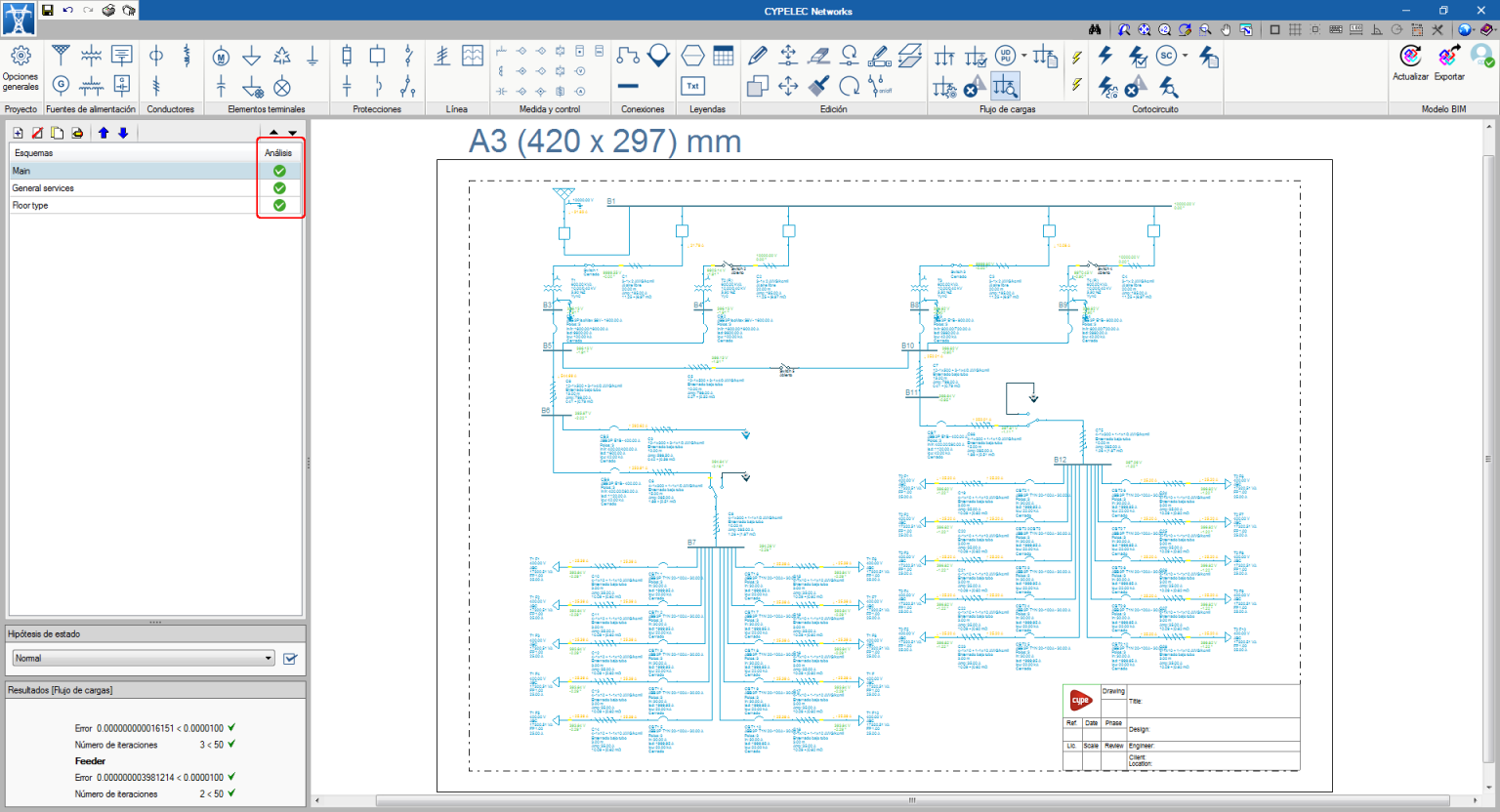 Status column in the diagrams list - CYPE