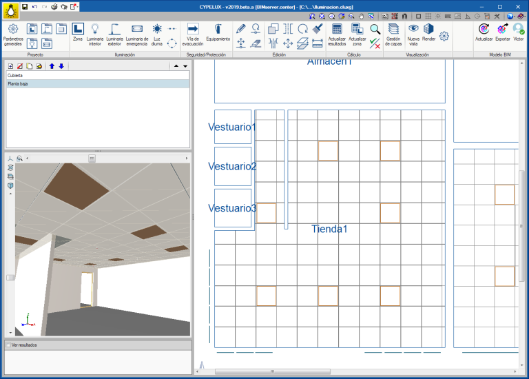 Reading of the suspended ceilings defined in the BIM model - CYPE