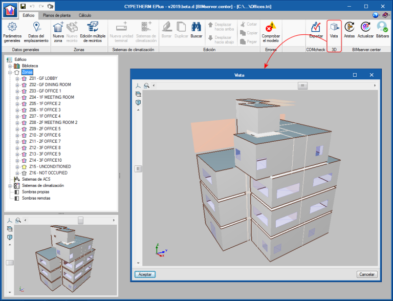 Vista 3D a pantalla completa - CYPE