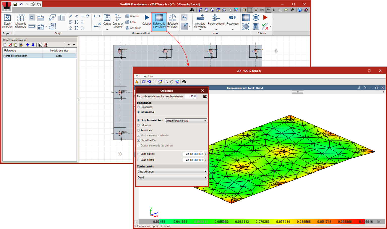 Analysis and design of mat foundations and slabs bearing on piles - CYPE