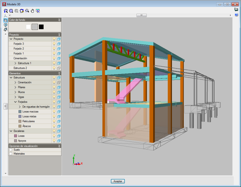 Vista 3D de la estructura - CYPE