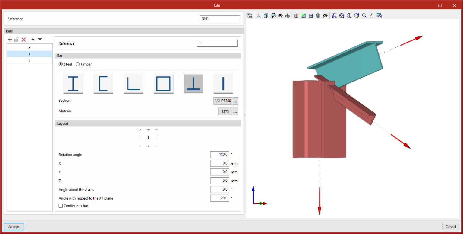 New types of sections: T-section and plate - CYPE