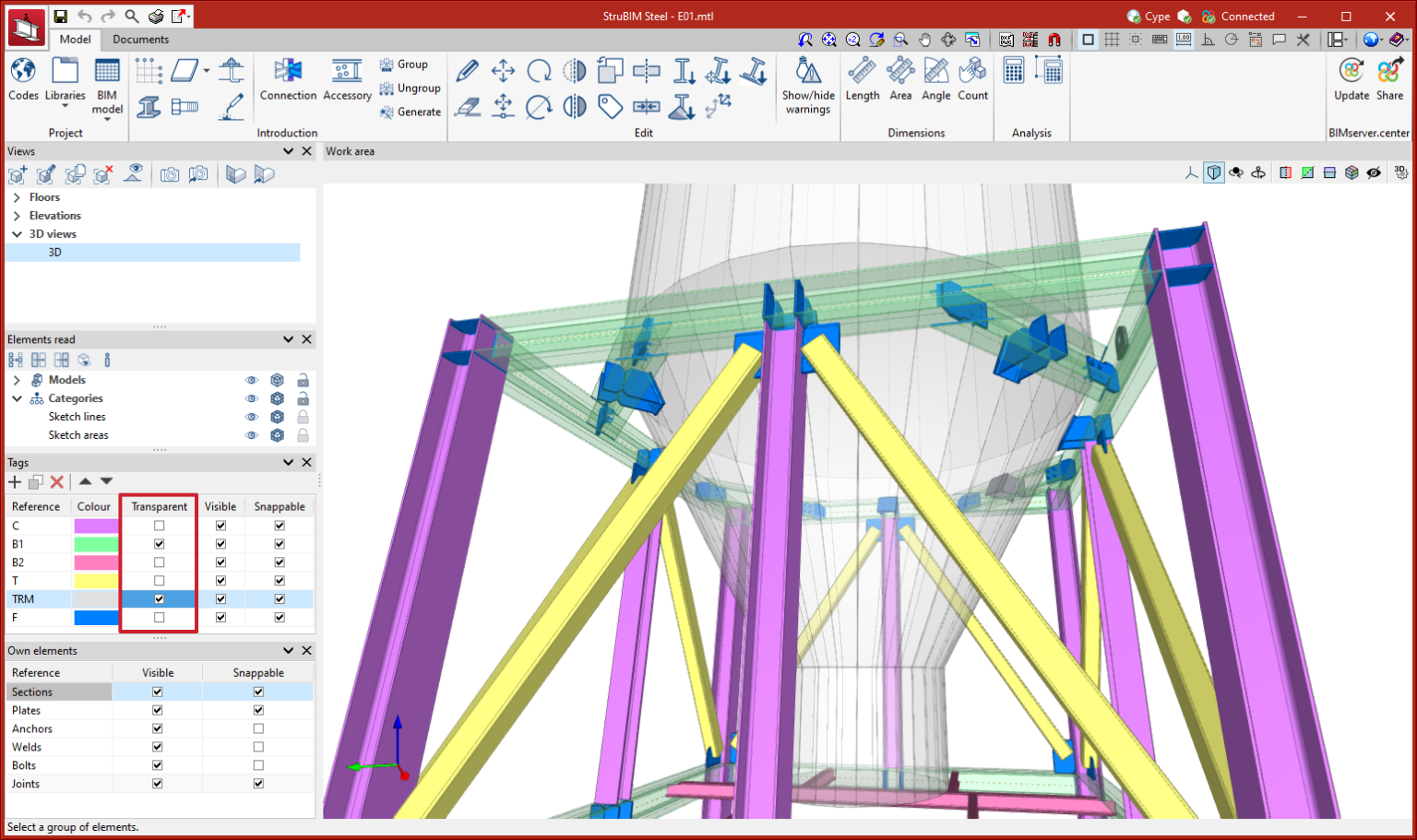 Transparent visibility of tags - CYPE