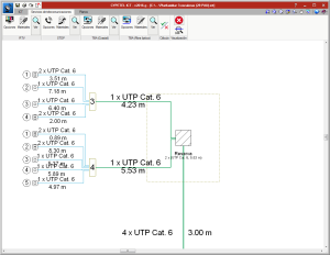 Información del cableado de reserva de STDP y TBA para fibra óptica en los esquemas - CYPE