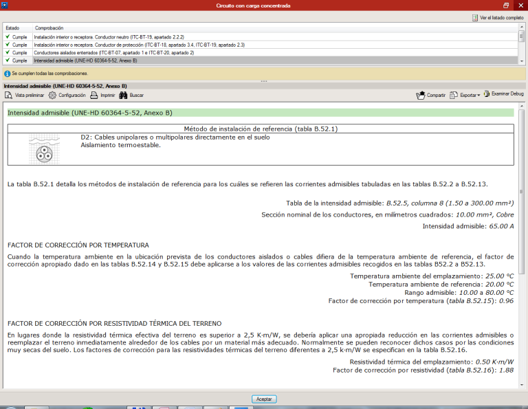 Implementación de la norma UNE-HD 60364-5-52 - CYPE