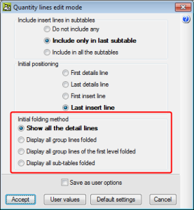View details lines in quantity, study, sale and execution tables - CYPE