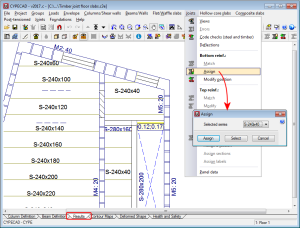 Assign steel and timber joists - CYPE