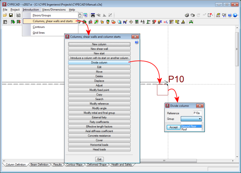 Divide column - CYPE