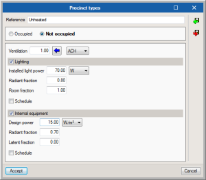 Lighting and unoccupied precinct equipment - CYPE
