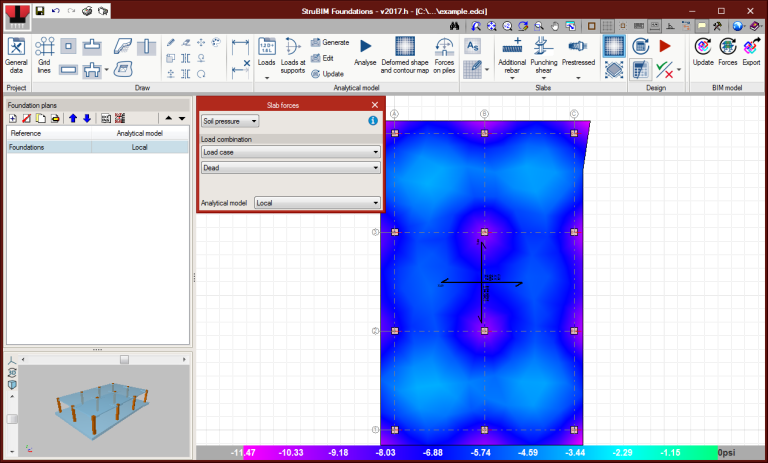 Analysis and design of mat foundations and slabs bearing on piles - CYPE