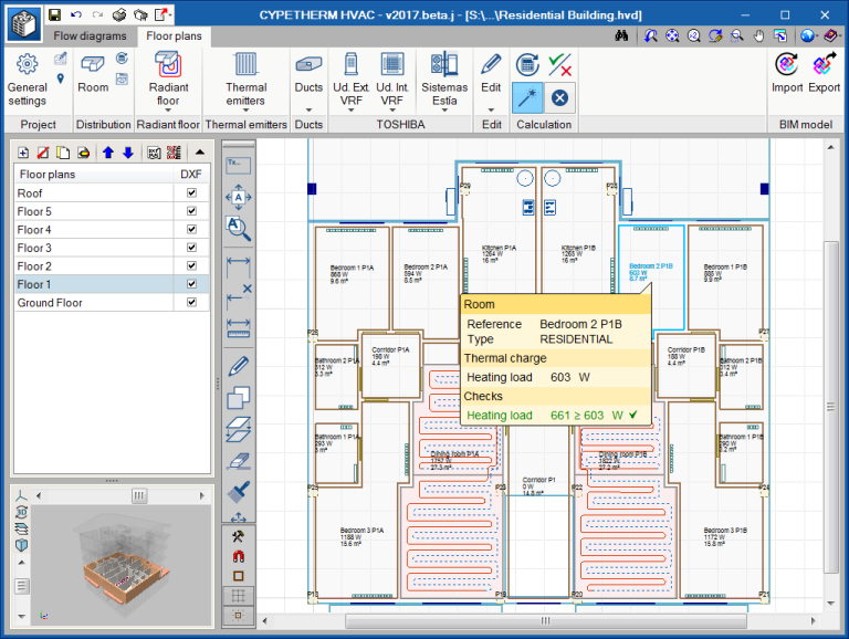 Design temperature of rooms and check - CYPE