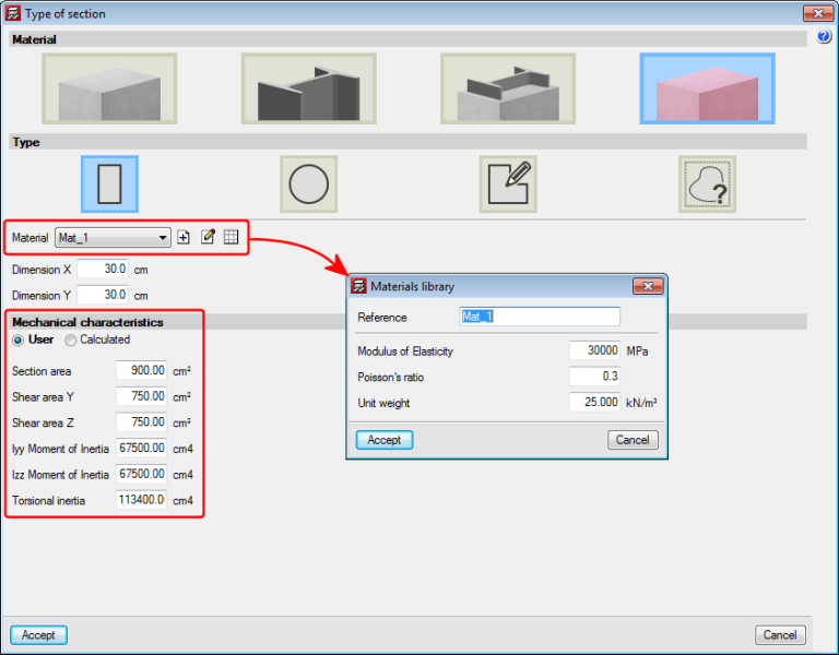 Generic material columns - CYPE