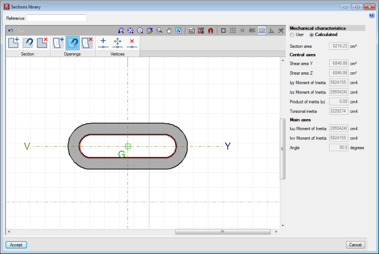 Snap to polygons in generic column sections - CYPE
