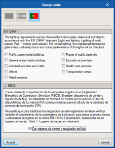 Import standard lighting requirements - CYPE