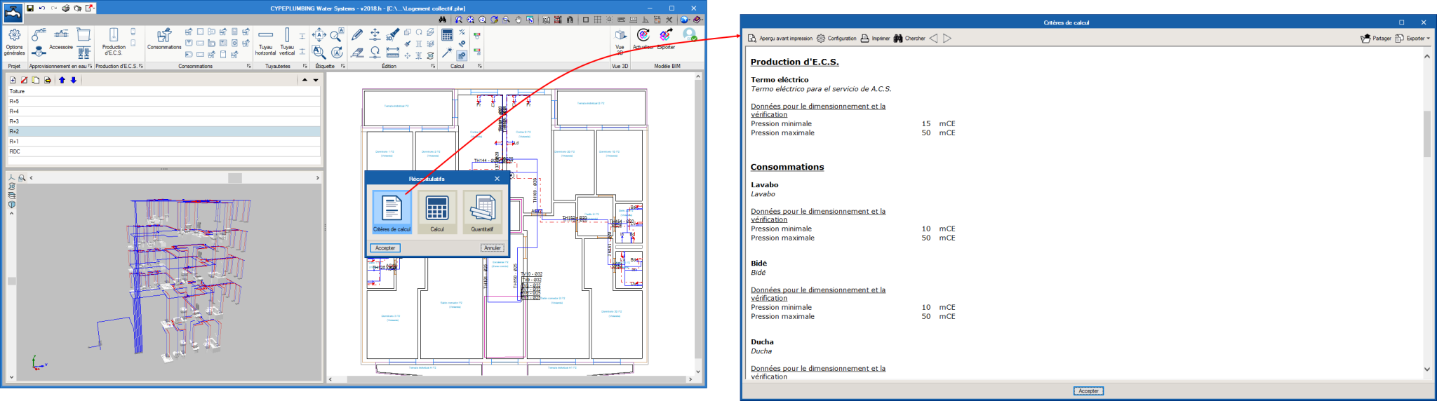 Nouveau récapitulatif : Critères de calcul - CYPE
