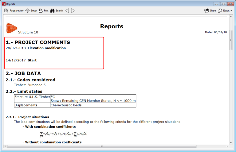 Project comments - CYPE