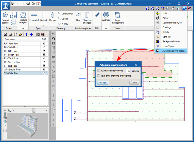 Automatic save - CYPE