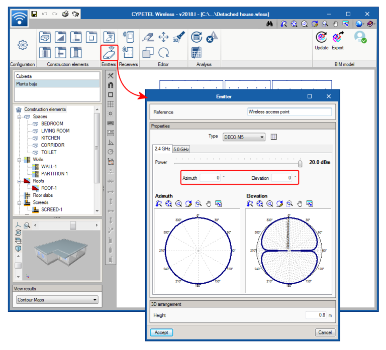 Orientation of emitter antennas - CYPE