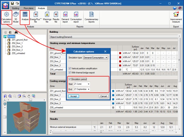Time period simulations with EnergyPlus™ from CYPETHERM programs - CYPE