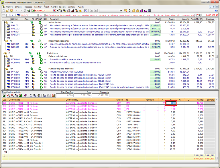 Group quantity lines - CYPE