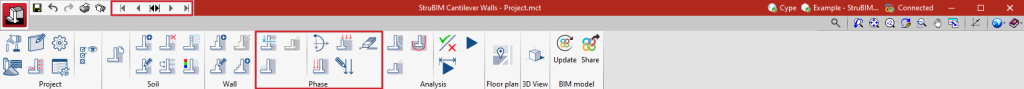 StruBIM Cantilever Walls - Phases - CYPE