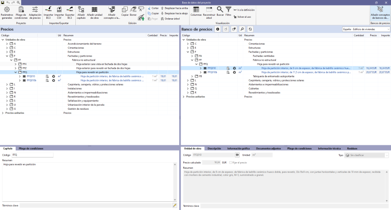 Open BIM Quantities - Project database - CYPE