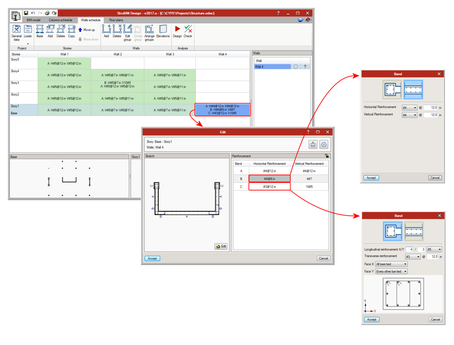 Confinement reinforcement in concrete walls - CYPE