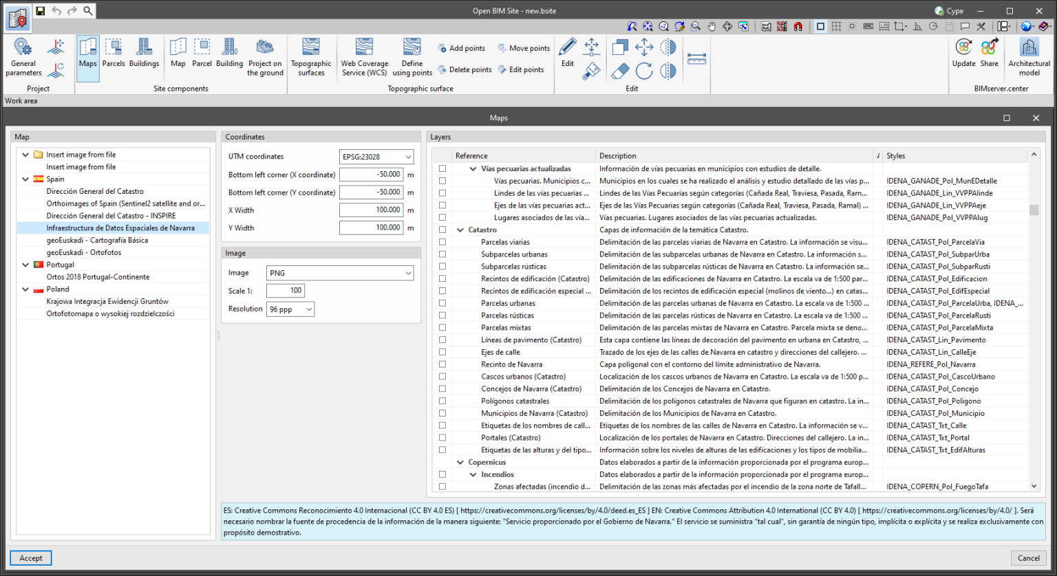 Improved map configuration window - CYPE