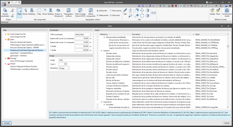 Improved map configuration window - CYPE